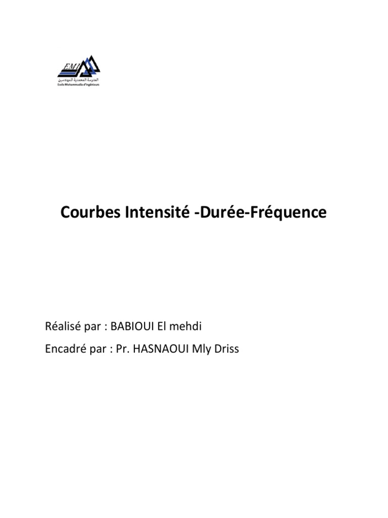 Courbes Intensité | PDF | Fonction (Mathématiques) | Débit (hydrologie)