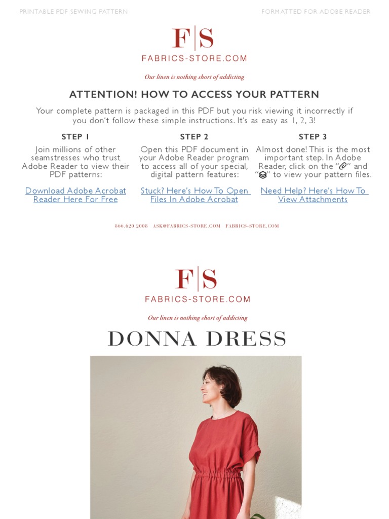 Fabrics Store Donna Pattern 08 Nov 2021 | PDF | Sewing | Dress