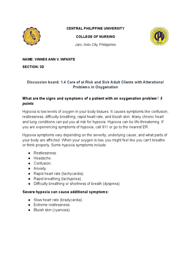 Care of at Risk and Sick Adult Clients With Alteration - Problems in ...