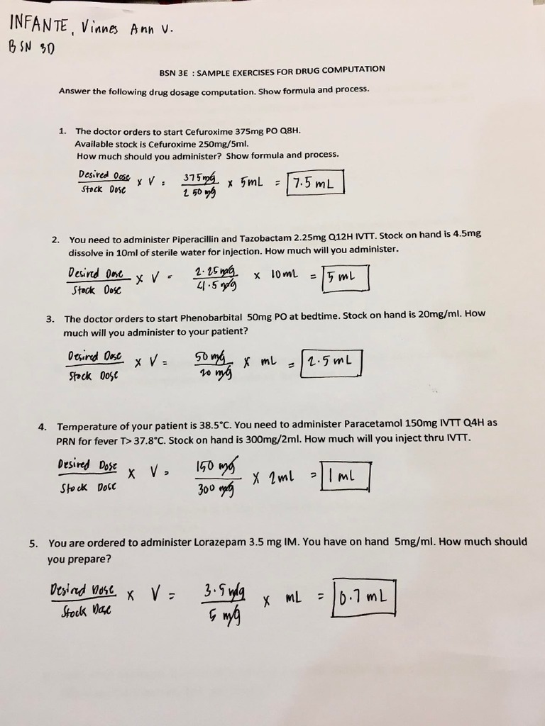 Sample Drug Computation | PDF