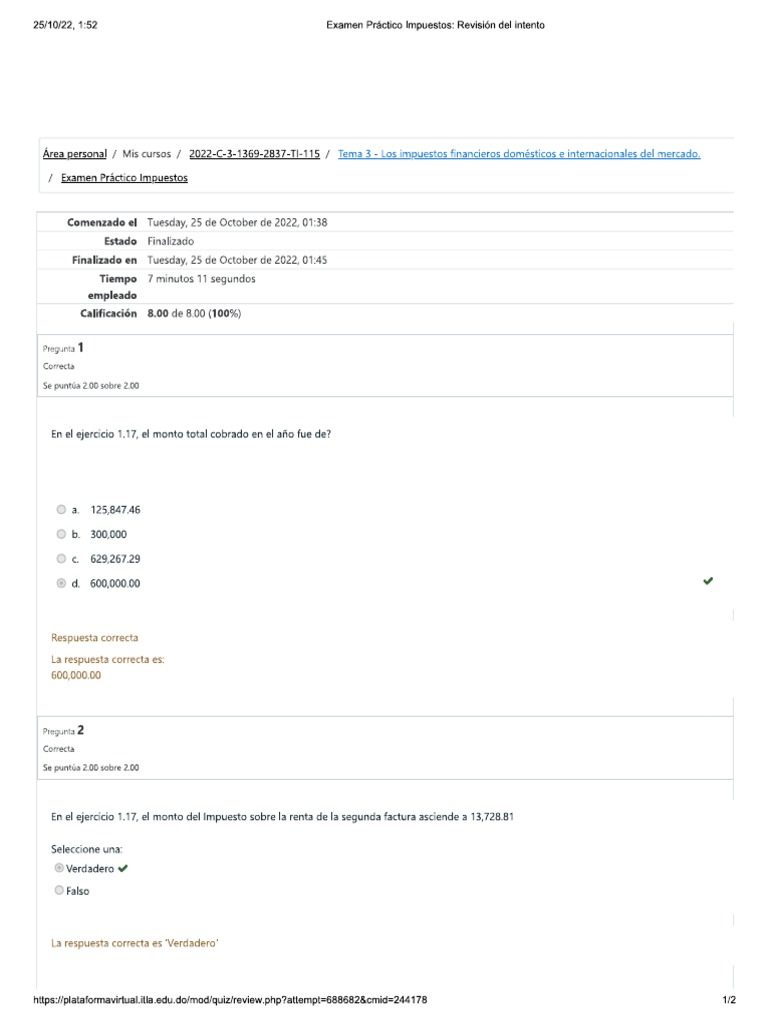 Examen Practico Impuestos | PDF