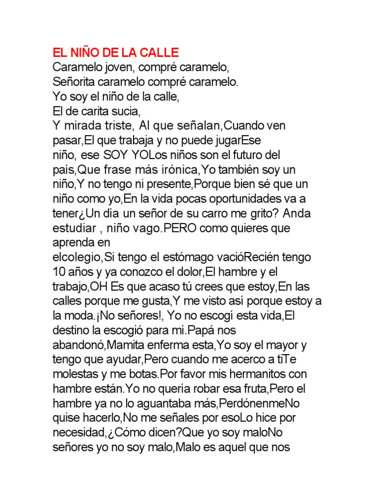 El Niño de La Calle | PDF