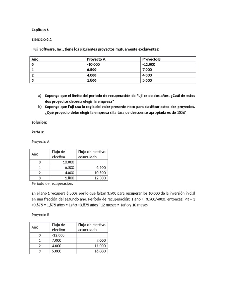 Ejercicios Cap 6 y 7 Libro de Ross 7ma Edicion | PDF | Tasa interna de retorno | Depreciación