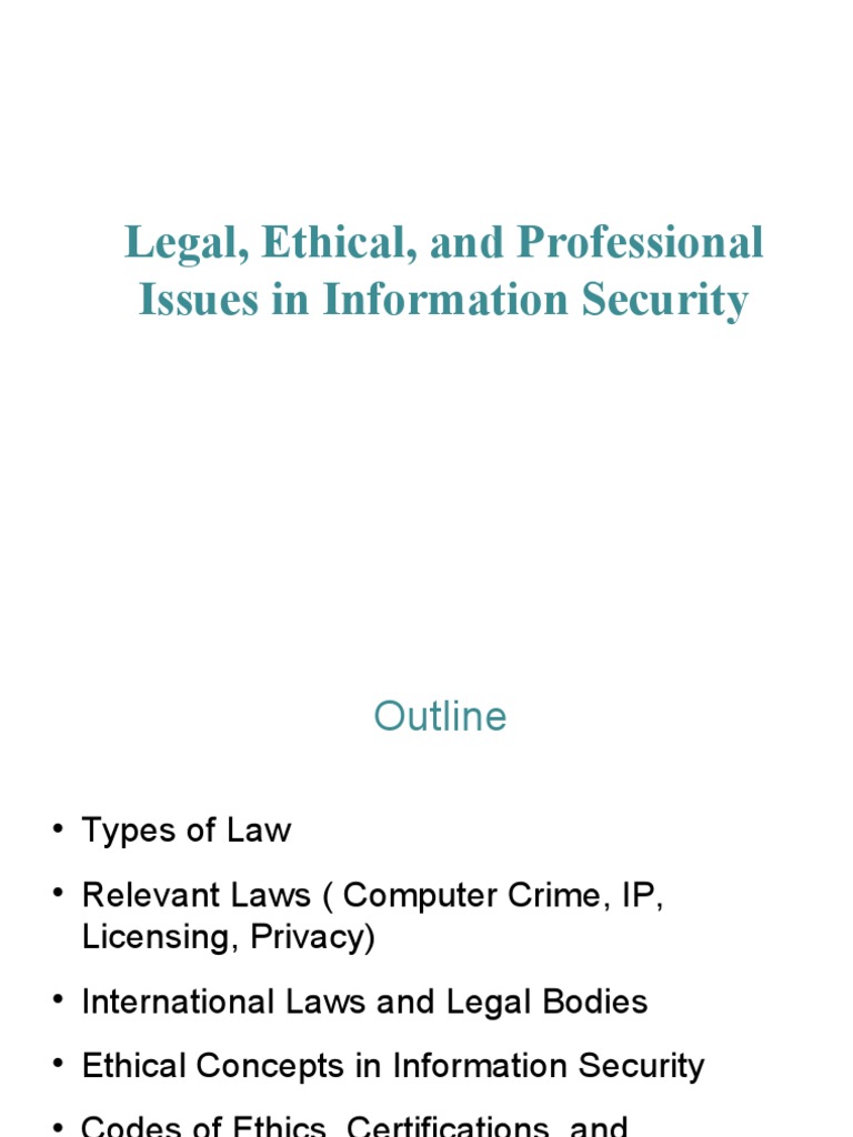 CHAPTER 3 Legal Ethical and Professional Issues in Is | Download Free ...