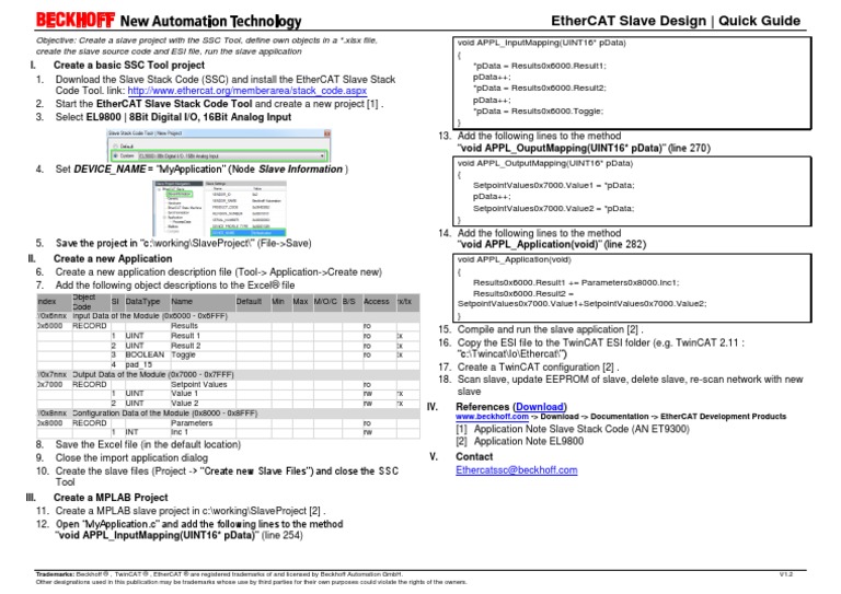 Ethercat Slave Design Quick Guide | PDF | Microsoft Excel | Information Age