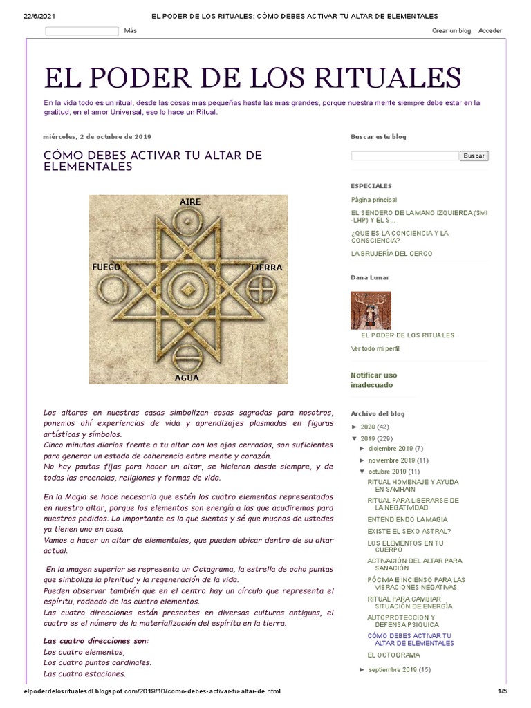 El Poder de Los Rituales - Cómo Debes Activar Tu Altar de Elementales ...
