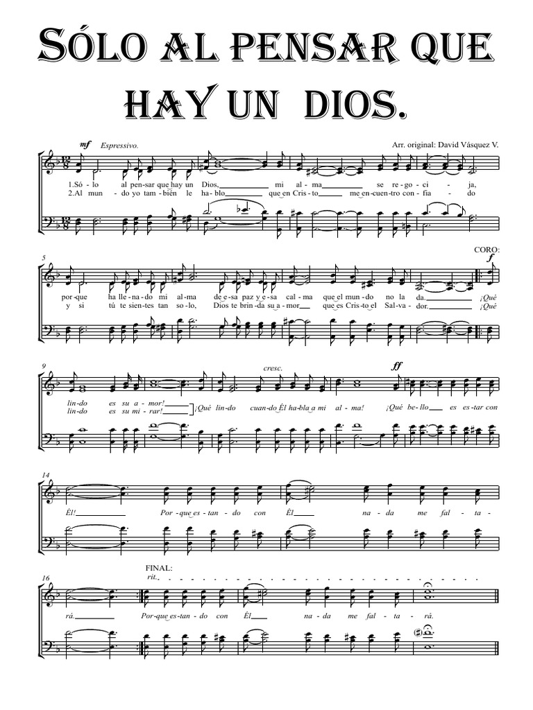SÓLO AL PENSAR QUE HAY UN DIOS | PDF