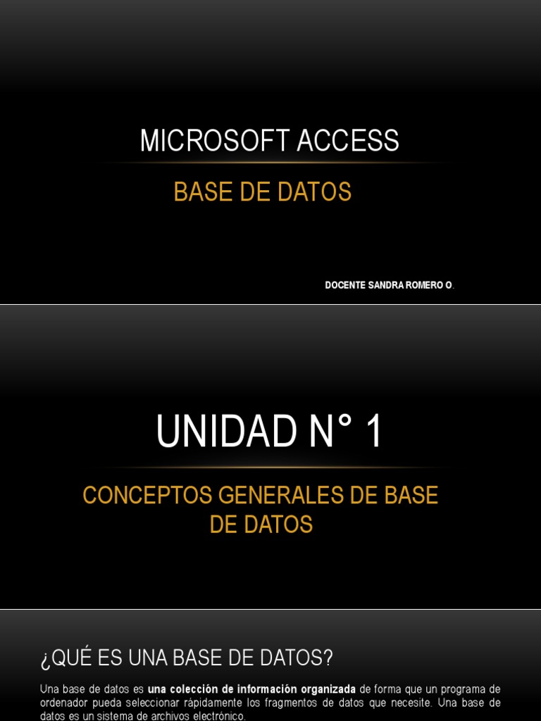 Unidad N 1 - Teoria Access | PDF | Bases de datos | Archivo de computadora