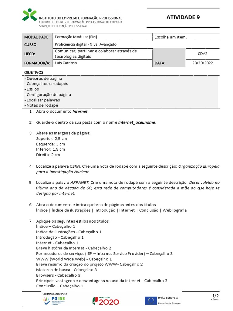 Atividade9 Internet | PDF | Rede mundial de computadores | Internet e Web