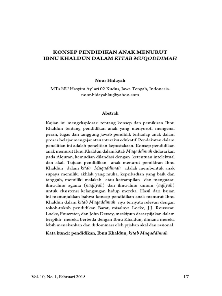 Konsep Pendidikan Ibnu Khaldun | PDF | Sains & Matematika