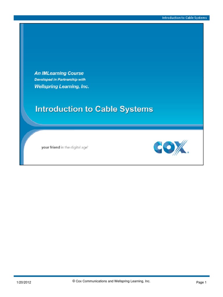 Cable Network Architecture Book | PDF | Cable Television | Set Top Box