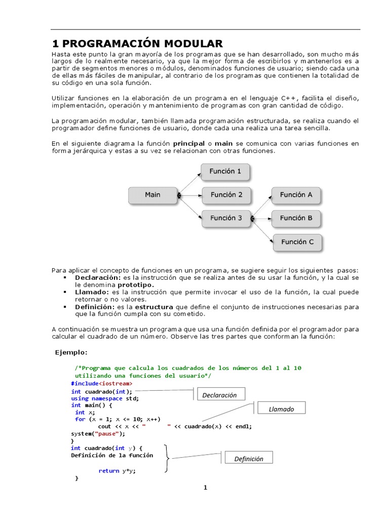 Funciones en C++ | PDF | C ++ | Parámetro (programación de computadora)