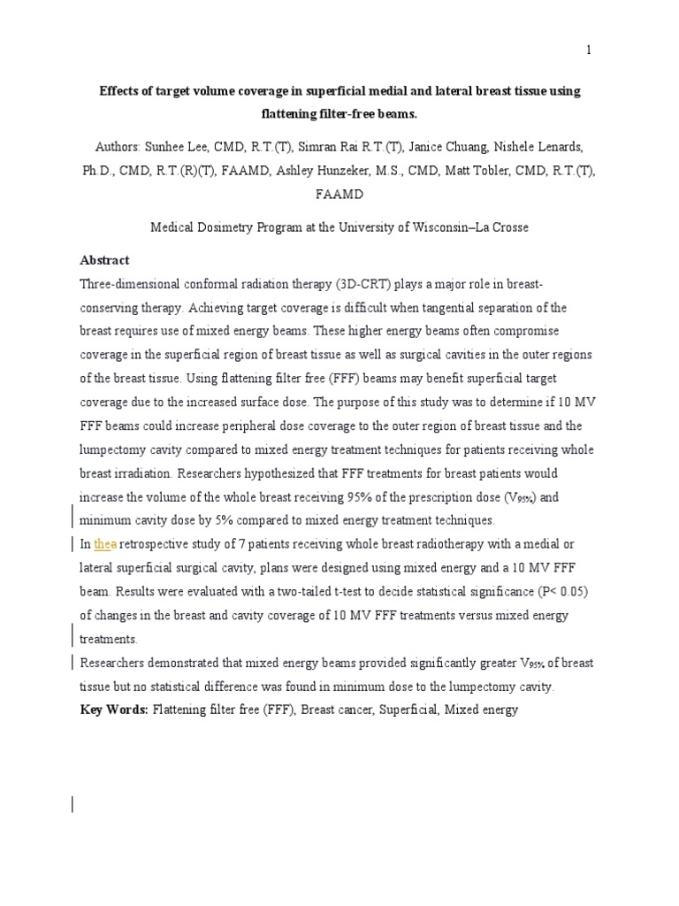 Final Draft2 Group10 10-24 | PDF | Radiation Therapy | Breast Cancer