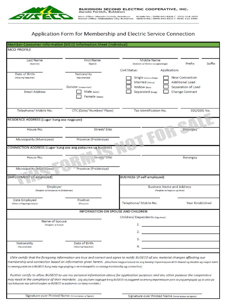 Application Form Individual BUSECO | PDF