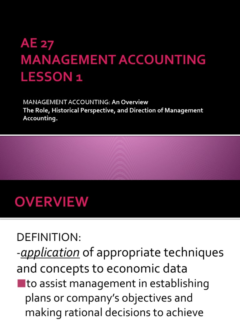 Overview of Management Accounting | PDF | Accountant | Accounting
