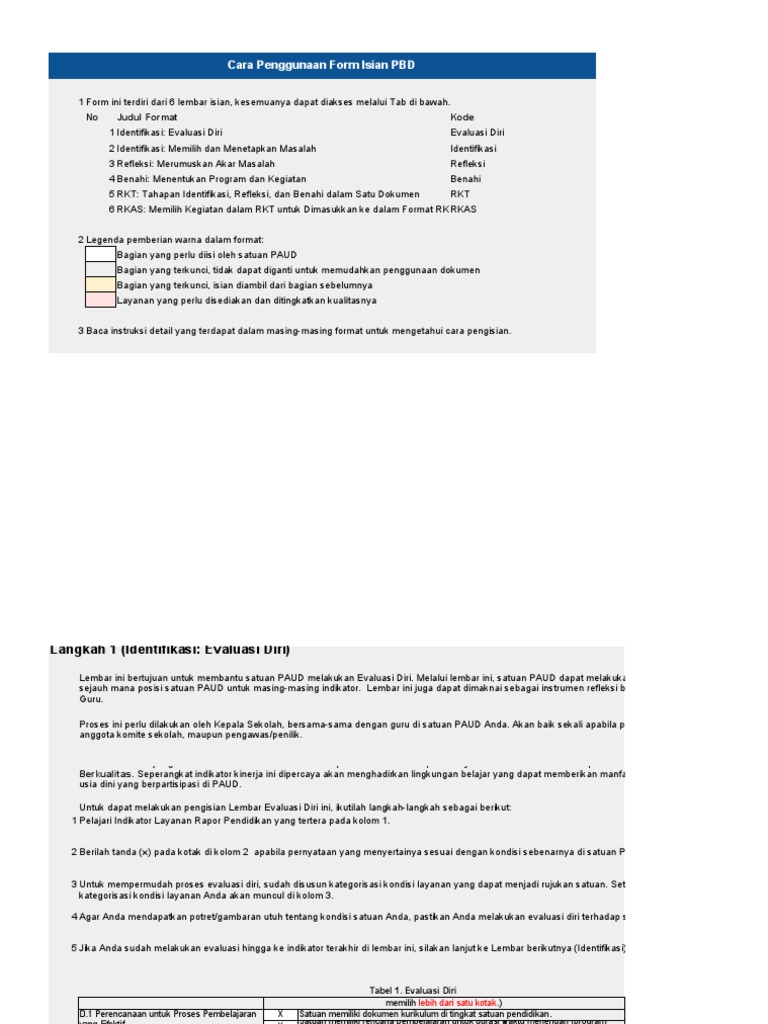 Contoh Lembar PBD PAUD - Iterasi 7 | PDF