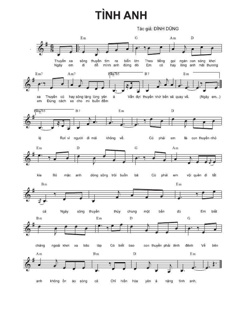 Sheet Nhac Tinh-Anh - Score | PDF