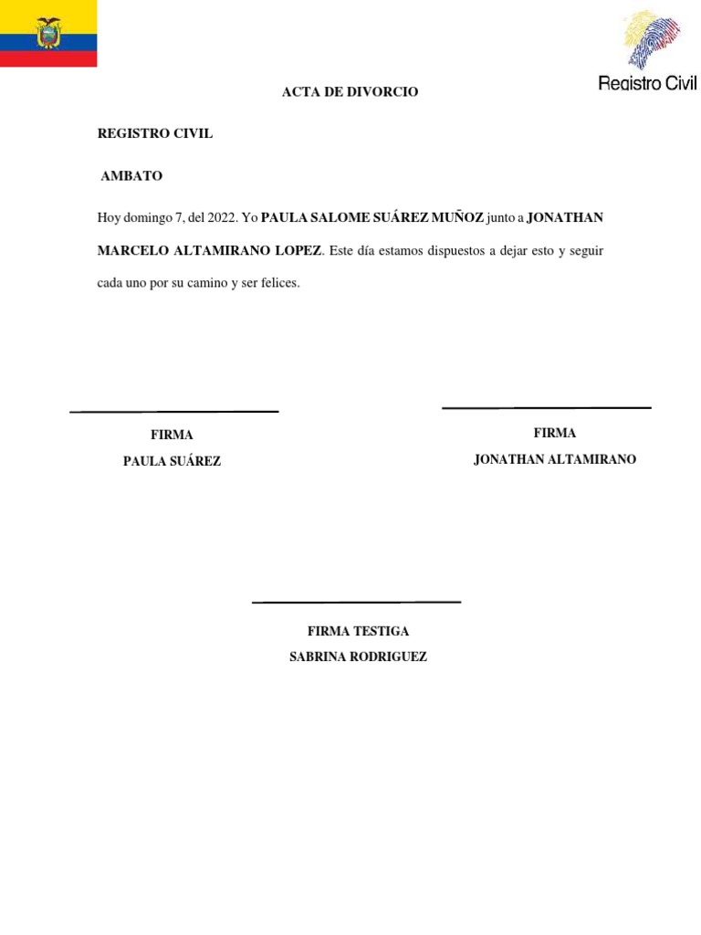 Acta de Divorcio | PDF