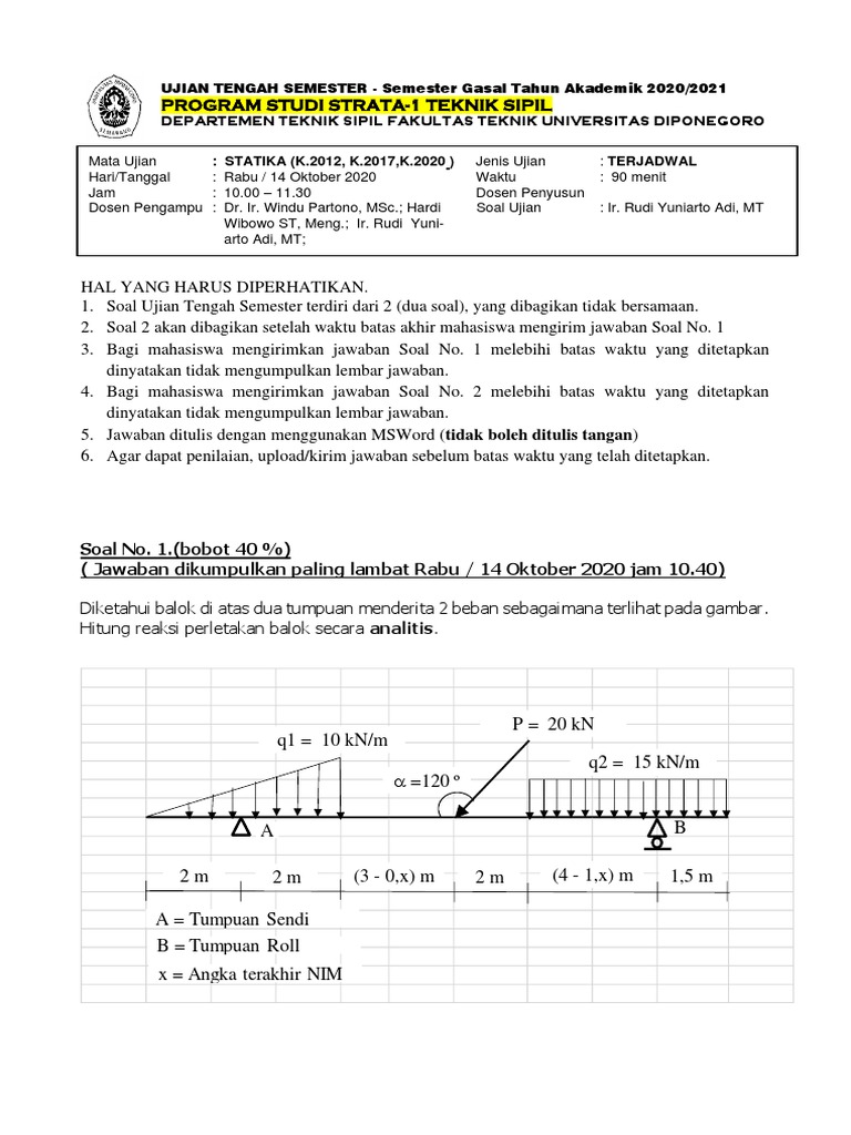 Uts Statika 2020 | PDF