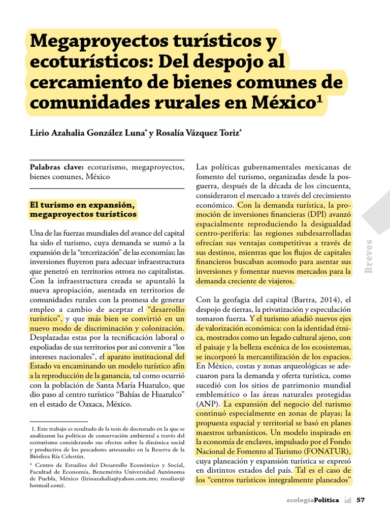 Megaproyectos Turísticos y Ecoturísticos | PDF | Turismo | México