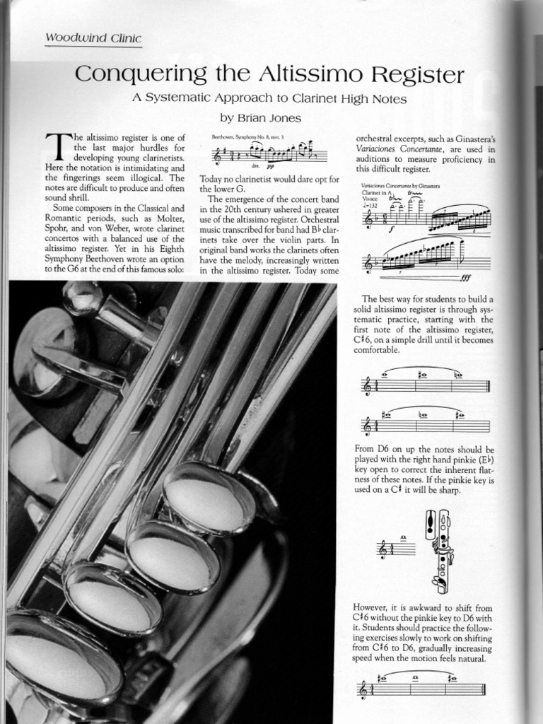 Clarinet - Conquering The Altissimo Register | PDF