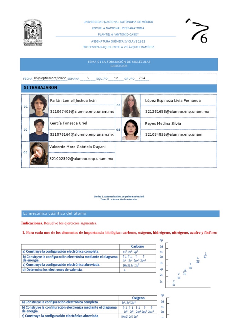 Ep01 Eq12 | PDF | Configuración electronica | Enlace químico
