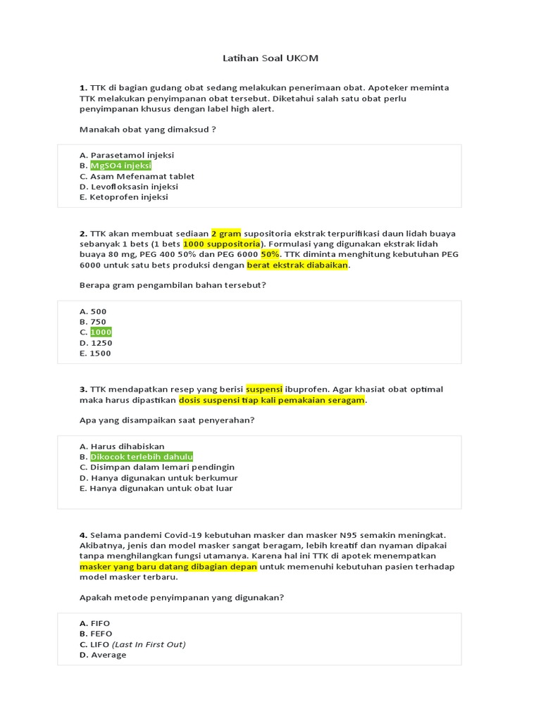 Soal E-Learning UKOM Jilid 1 | PDF | Pengembangan Diri | Kesehatan Holistik