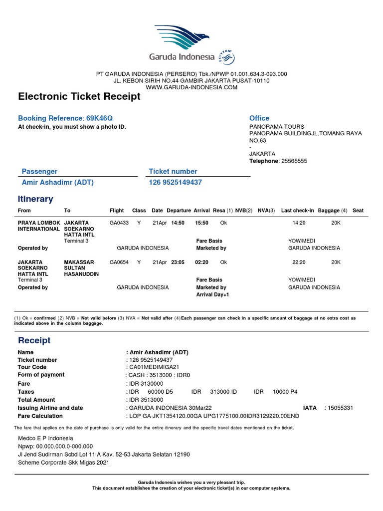 Your Electronic Ticket Receipt | PDF