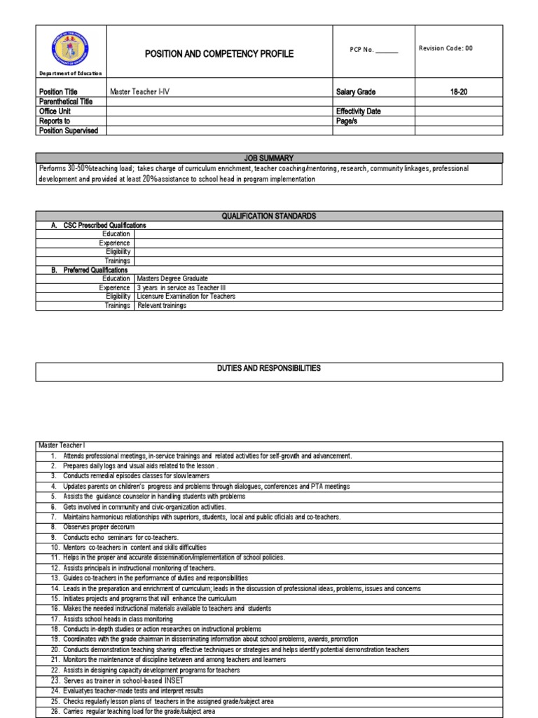 Duties and Responsibilities of MTs | PDF | Teachers | Teaching Method