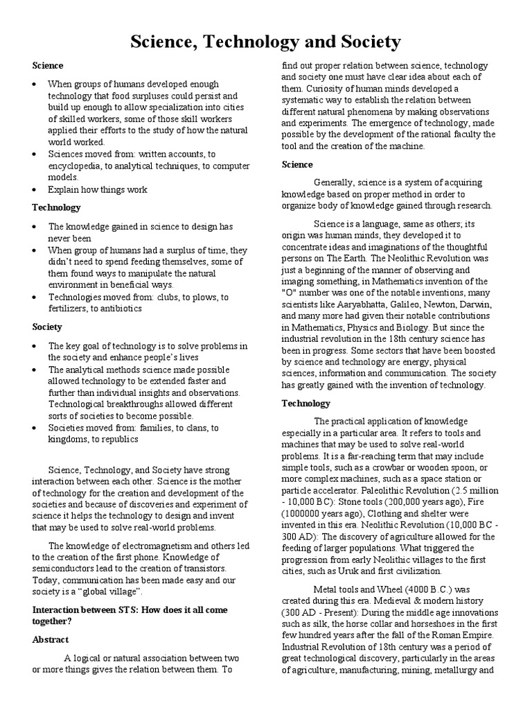 STS Notes | PDF | Science | Science Education