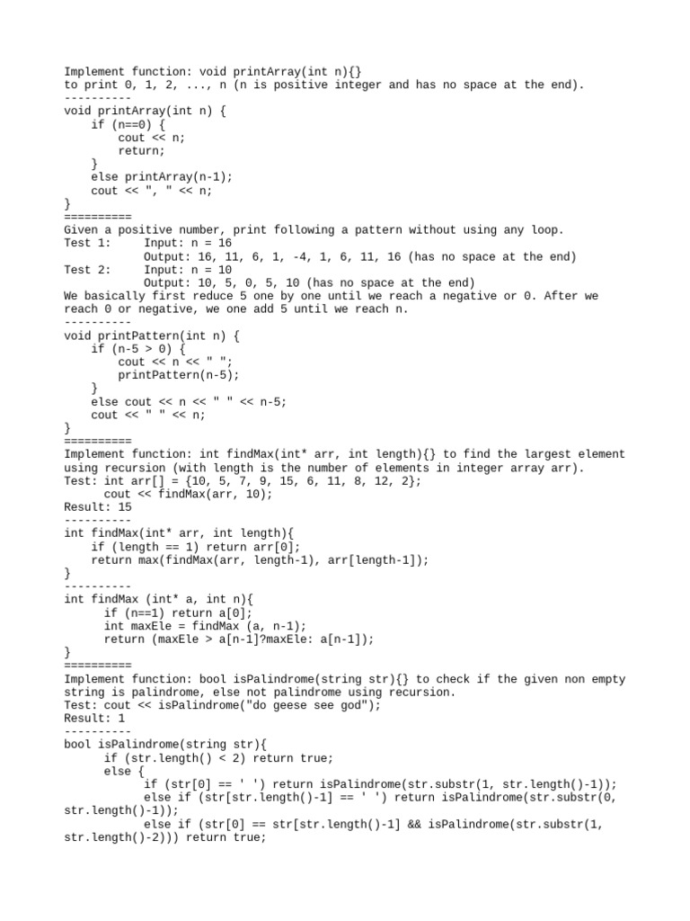 Fucntion - Recursion | PDF | Numbers | String (Computer Science) Fucntion - Recursion | PDF | Numbers | String (Computer Science)