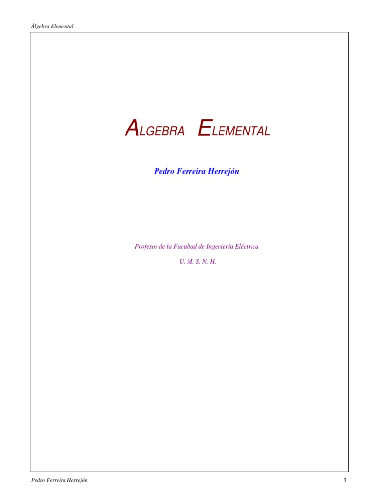 Algebra Elemental | PDF | Conjunto (Matemáticas) | Números
