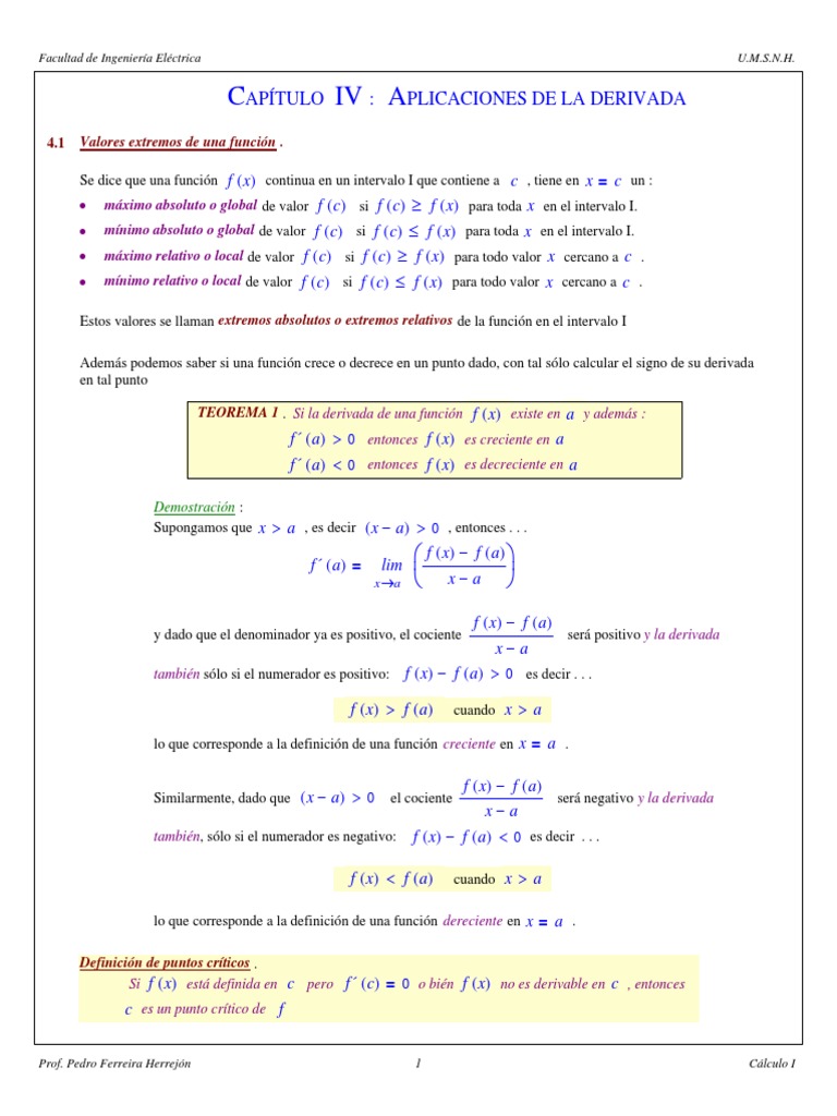 Aplicaciones de La Derivada | PDF | Derivado | Ecuaciones