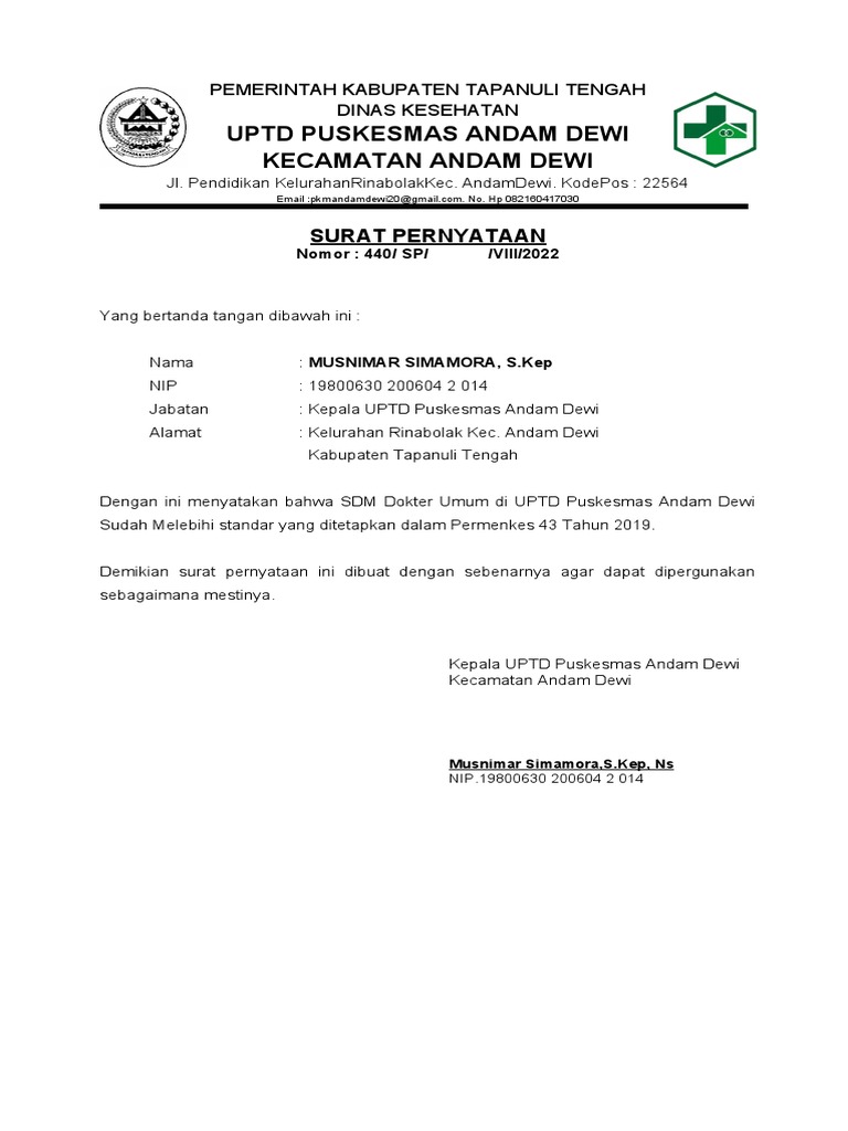 Surat Pernyataan SDM Lebih | PDF