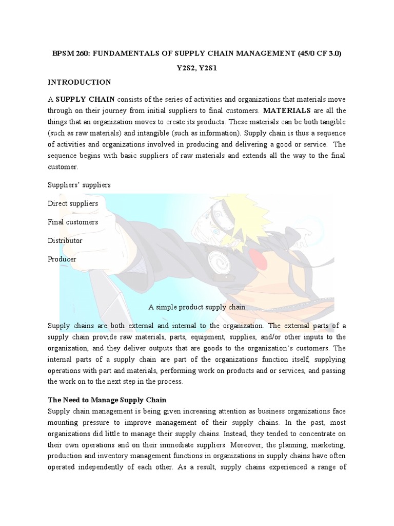 BPSM 260 Fundamentals of Supply Chain Management | PDF | Supply Chain | Strategic Management
