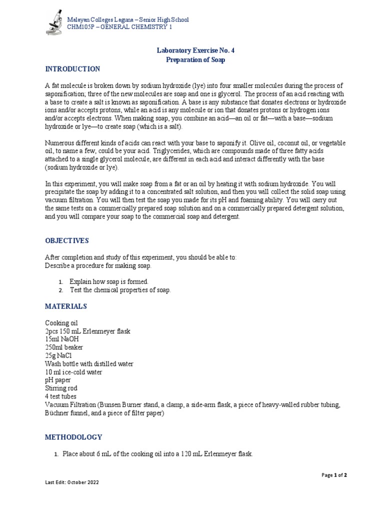 Laboratory Exercise 4 | PDF | Hydroxide | Sodium Hydroxide