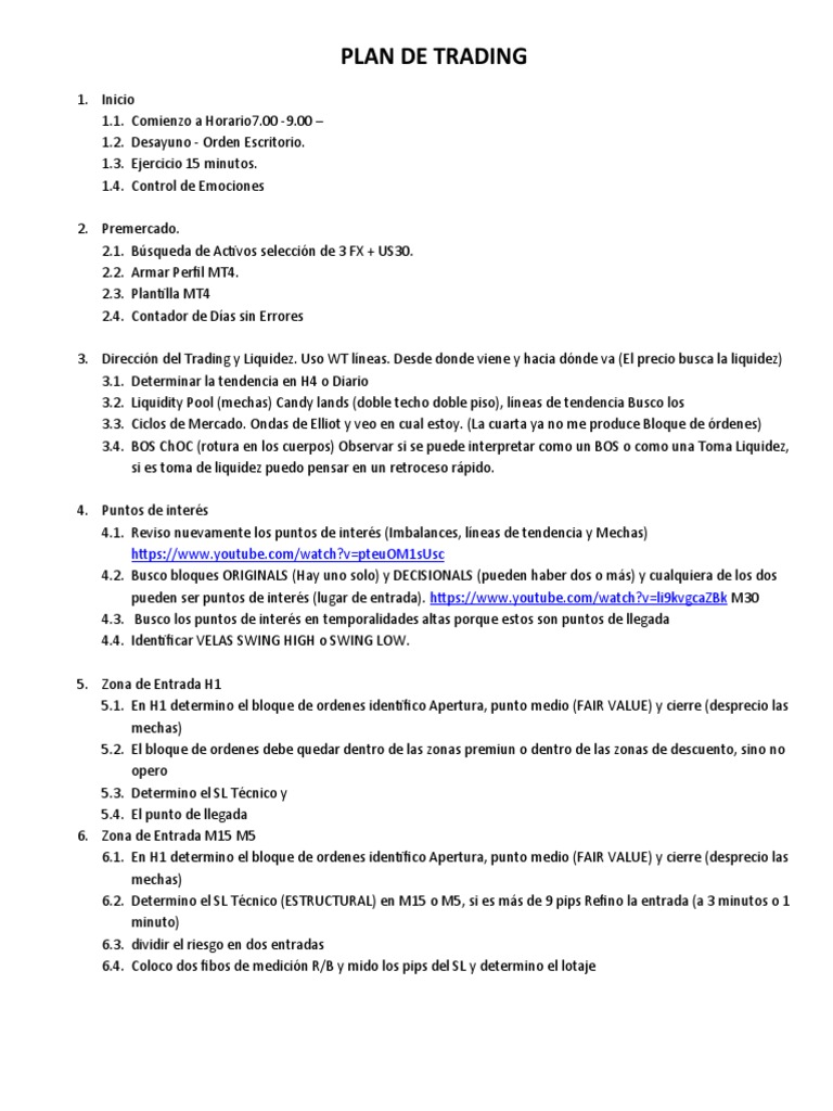 Plan de Trading | PDF