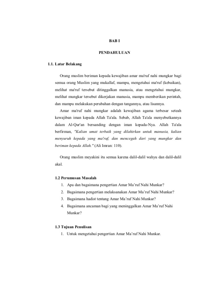Makalah Amar Ma'Ruf Nahi Munkar | PDF