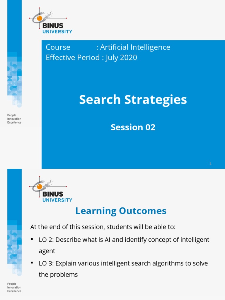Session 2 - Search Strategies | PDF | Computer Programming | Algorithms Session 2 - Search Strategies | PDF | Computer Programming | Algorithms
