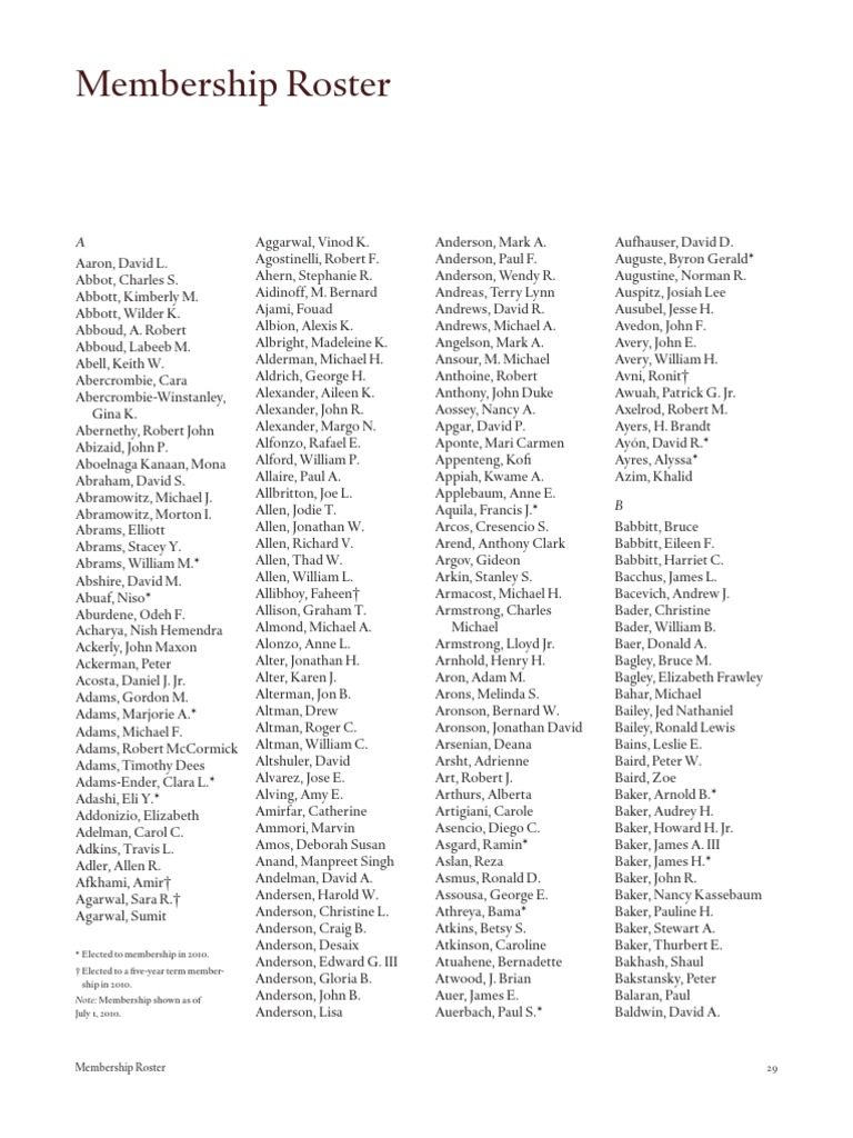 CFR Membership Roster 2010 | PDF