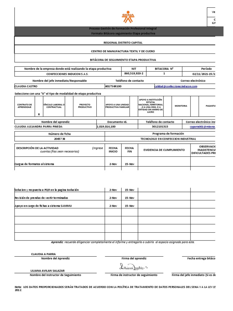 Bitácora Sena | PDF | Blog | Organización no gubernamental