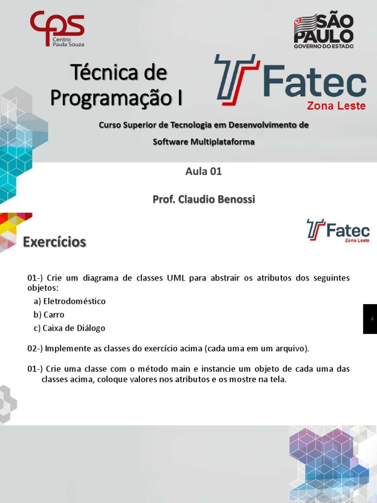 Aula Tecnica de Programacao 02 | PDF | Aplicativos e Software | NetBeans