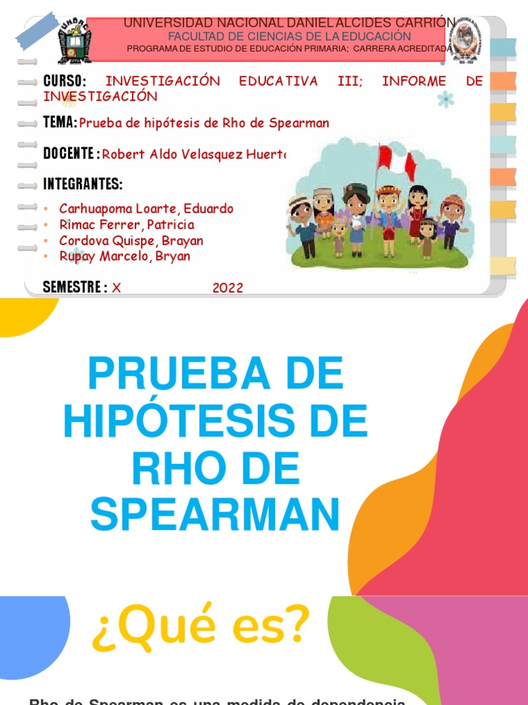 Rho de Sperman | PDF | Coeficiente de correlación de rango de Spearman ...