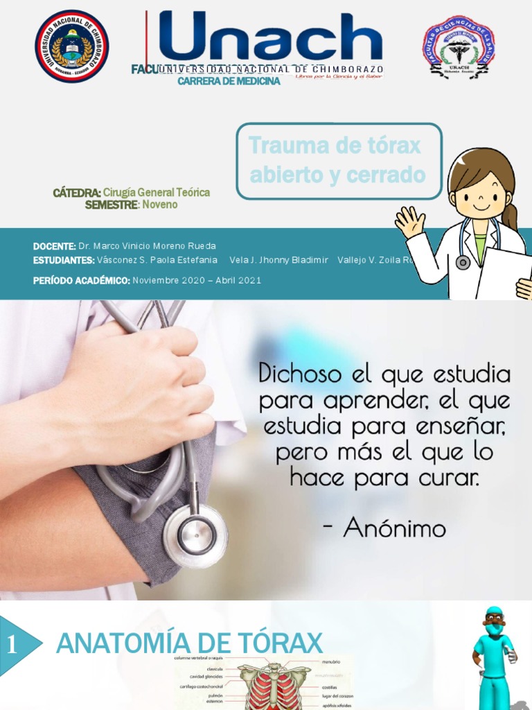 Anatomía y Trauma Torácico | PDF | Tórax | Lesión
