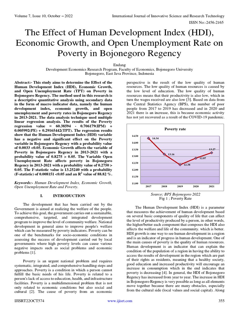 The Effect of Human Development Index (HDI), Economic Growth, and Open Unemployment Rate On ...