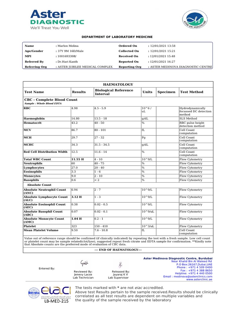Lab Report 2157646 20210113110650 | PDF | Pathology | Biotechnology