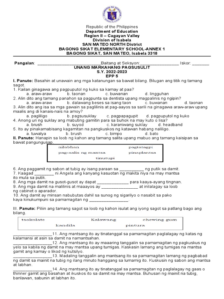PT - Epp 5 - Q1 | PDF