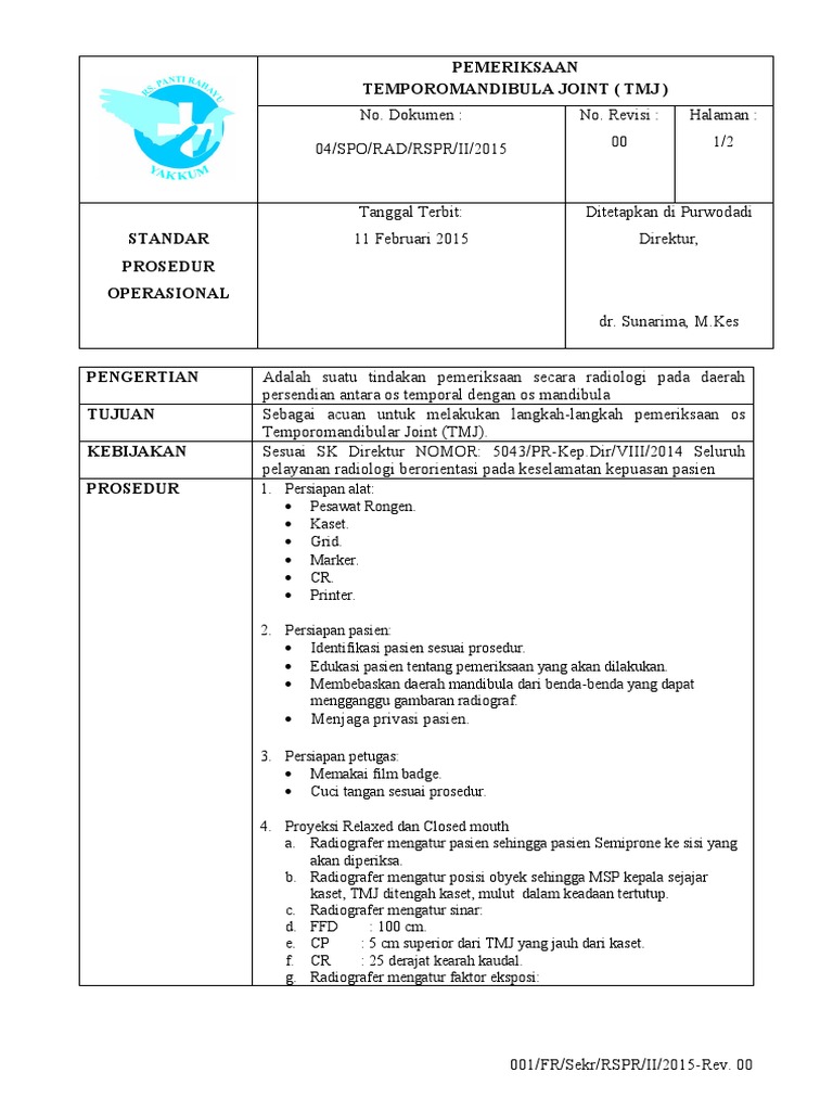 Proyeksi Open Mouth TMJ Radiologi | PDF
