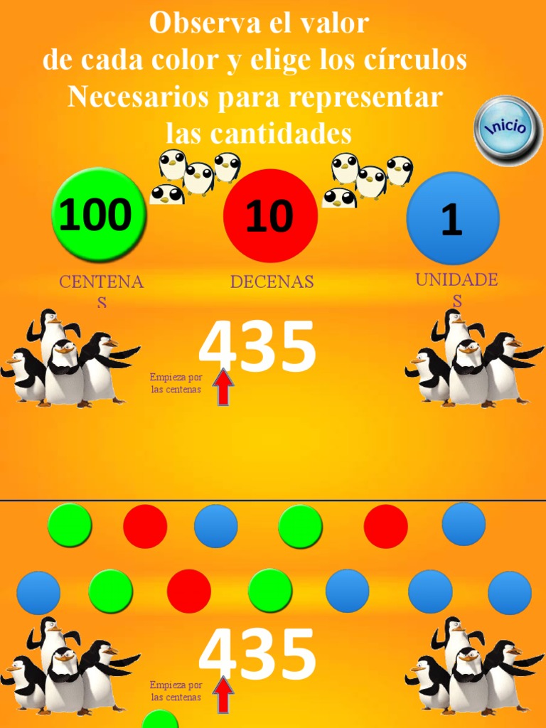 UNIDADES DECENAS Y CENTENAS Fichas de Colores | PDF