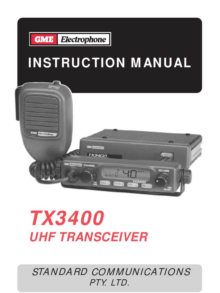 GME TX3400 UHF Transceiver Manual | PDF | Broadcasting | Radio Technology